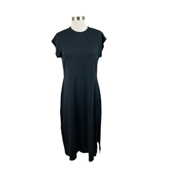 Kiragrace | Dresses | Kira Grace New Black Cap Sleeve Slit Midi Dress ...